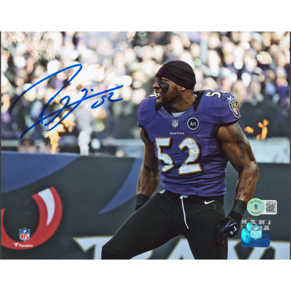 Ray Lewis Signed Ravens 8x10 Photo (Beckett) | Pristine Auction