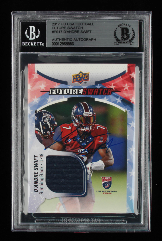 D'Andre Swift Signed 2017 Upper Deck USA Football Future Swatch #FS17 ...