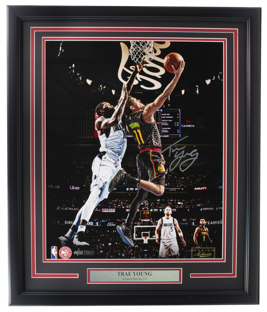 Trae Young Signed Hawks 20x24 Custom Framed Photo Display (Panini ...