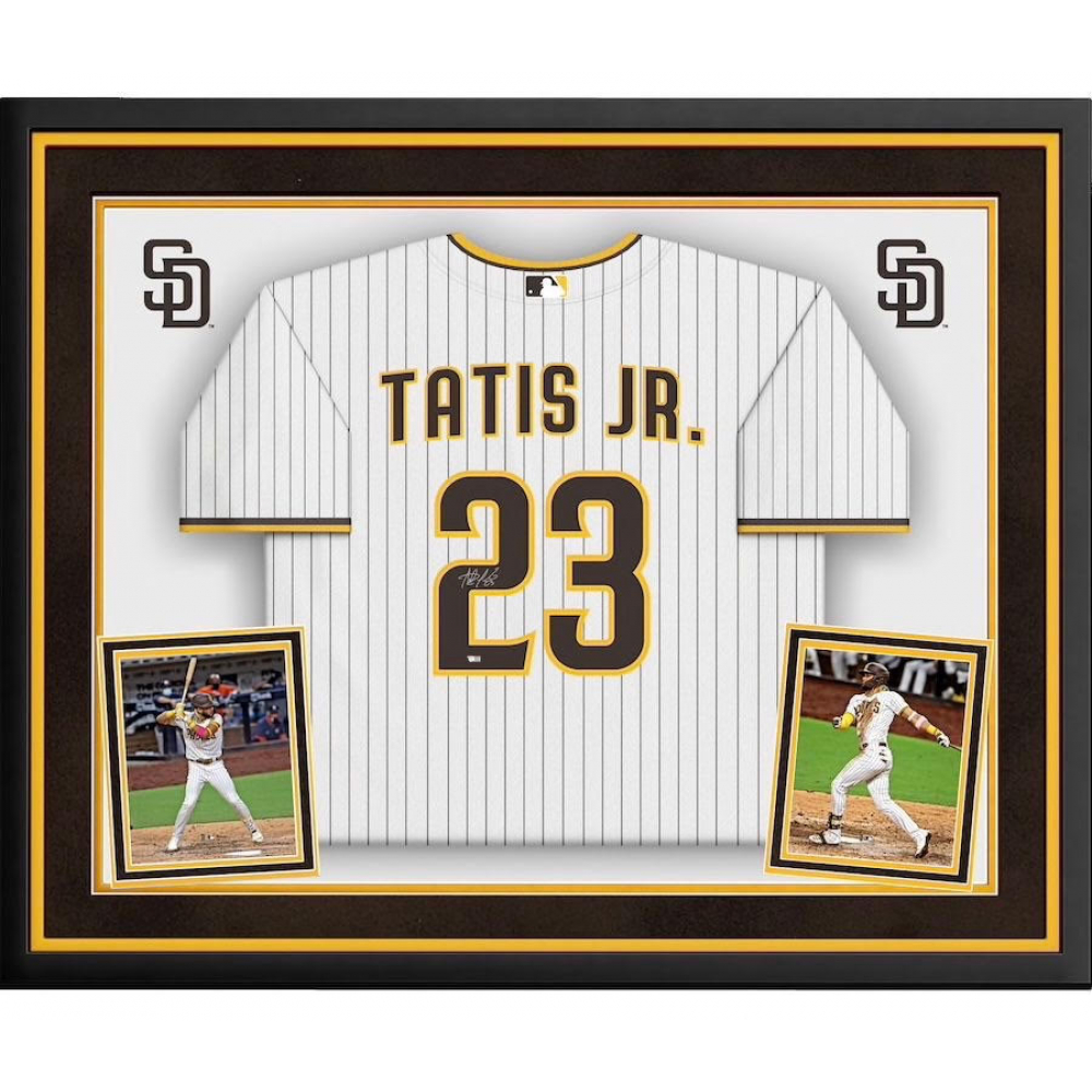 Fernando Tatis Jr. Signed 34x44 Custom Framed Jersey Display (Fanatics Hologram) | Pristine Auction