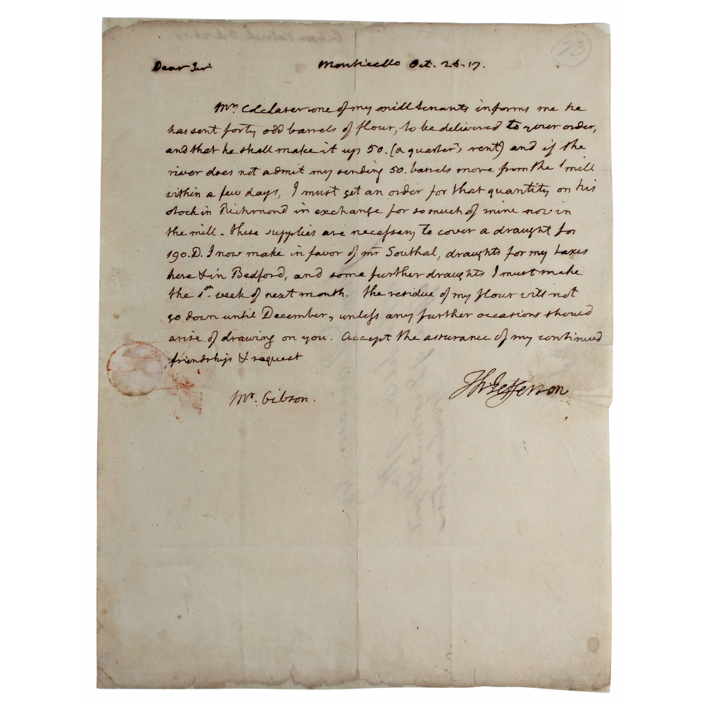 Thomas Jefferson Signed 1817 Polygraph Letter (Beckett LOA) | Pristine ...