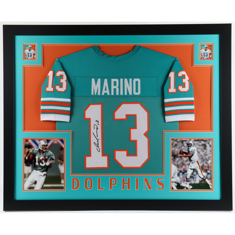 Dan Marino Signed 35x43 Custom Framed Jersey Display (JSA Hologram ...