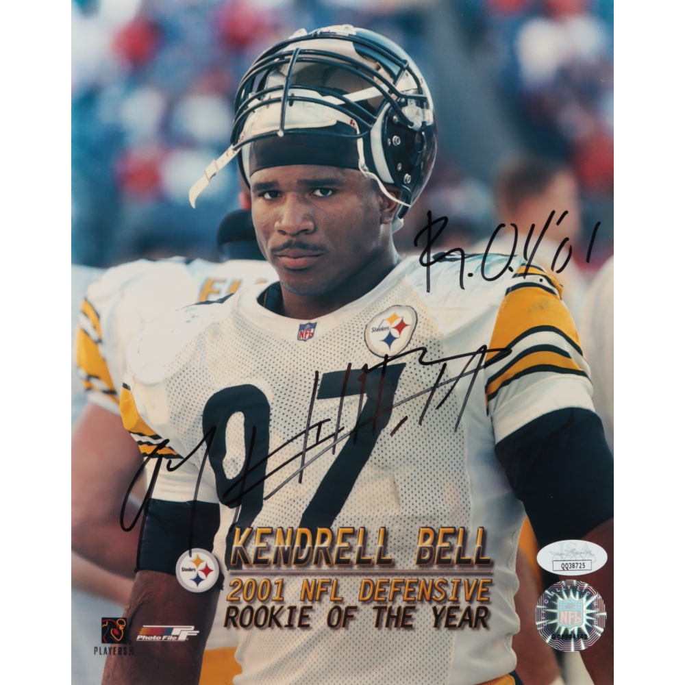 Kendrell Bell Signed Steelers 8x10 Photo Inscribed "R.O.Y. '01" (JSA ...