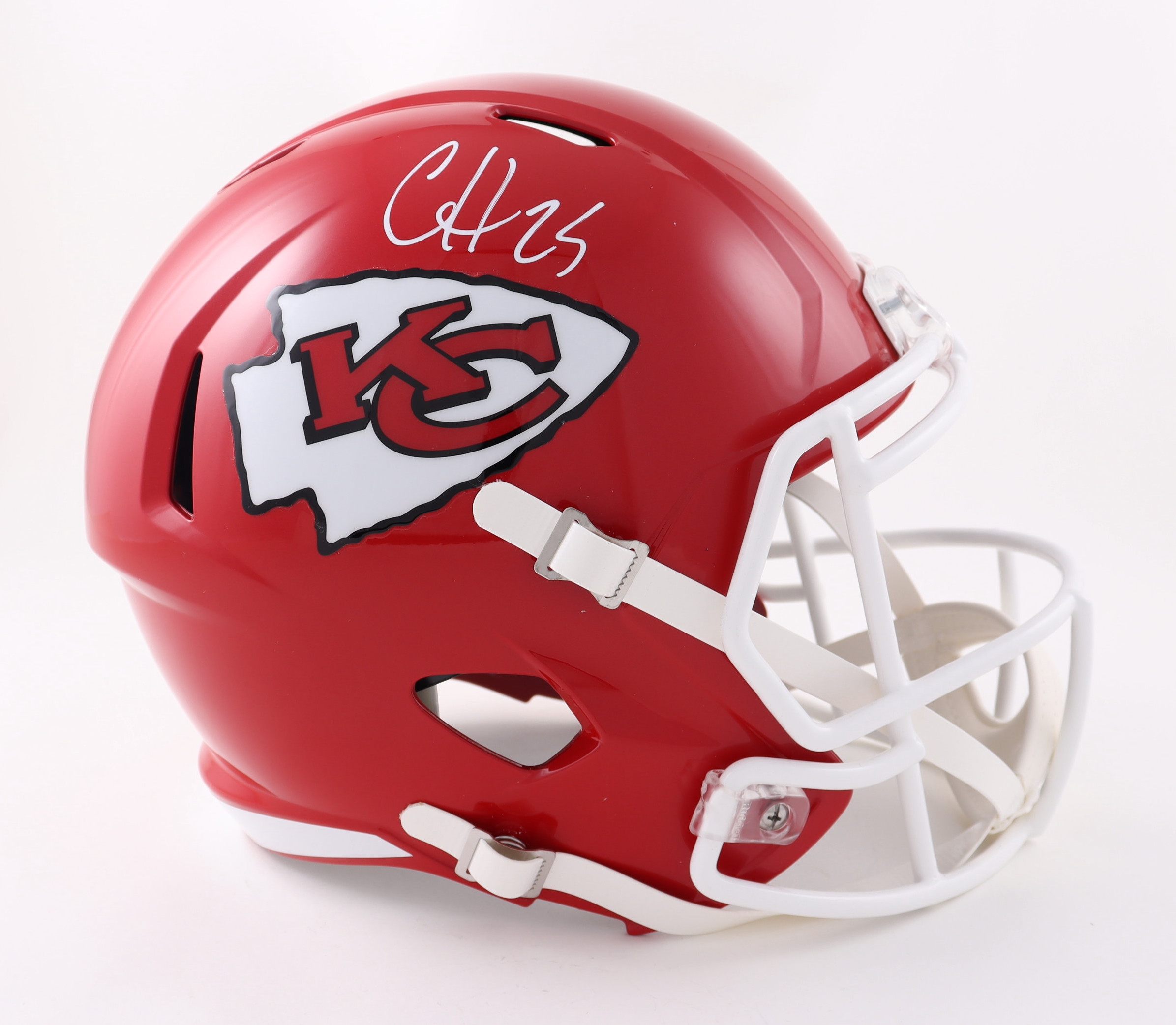 Clyde Edwards-Helaire Signed Chiefs Full-Size Speed Helmet (Beckett ...