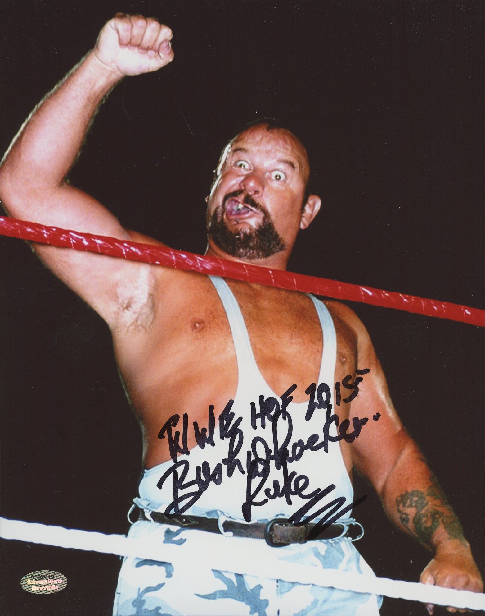 Bushwacker Luke Signed WWE 8x10 Photo Inscribed "WWE HOF 2015 ...