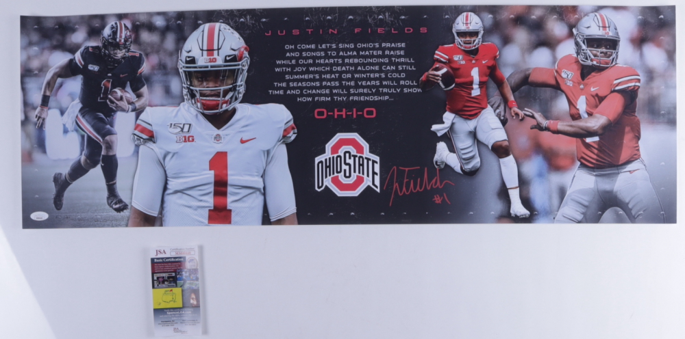Justin Fields Signed Ohio State Buckeyes 12x36 Panoramic Photo (JSA COA ...