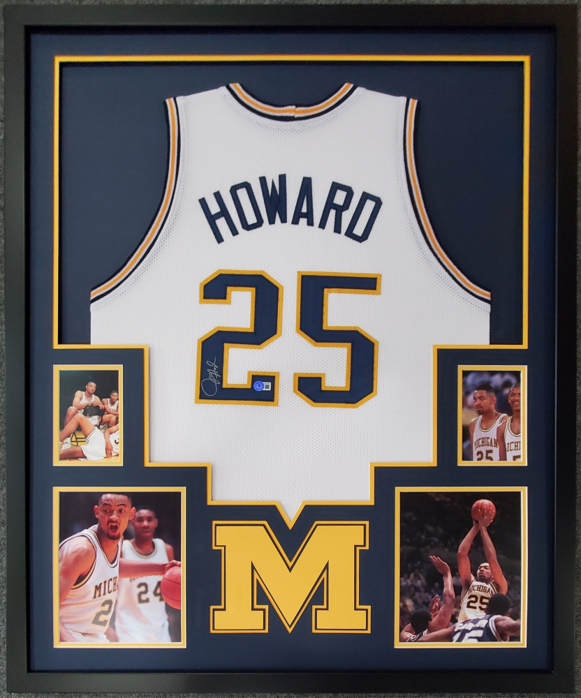 Juwan Howard Signed 34x42 Custom Framed Jersey Display (Beckett ...