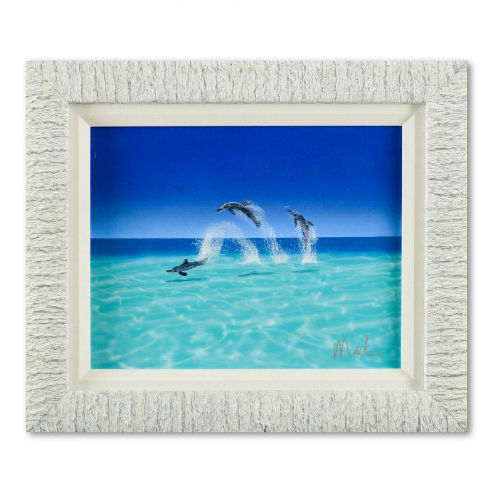 Dan Mackin Signed "Leaping Line Dancers" 19x16 Custom Framed Original ...