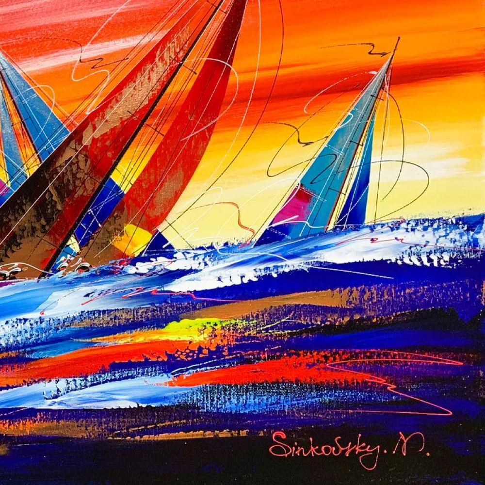 Natalia Sinkovsky Signed 20x40 Original Acrylic Painting on Canvas ...