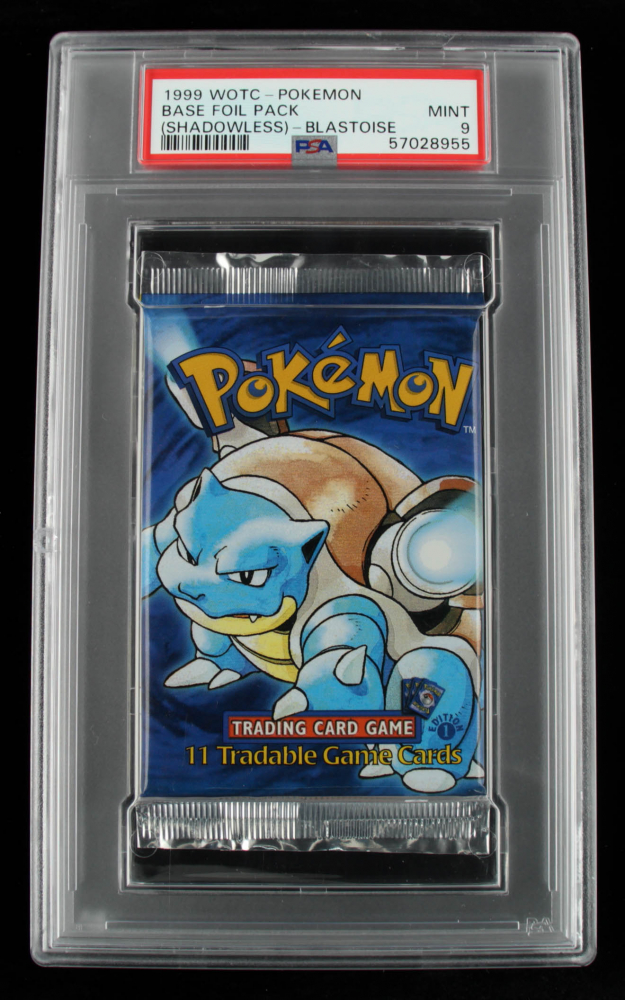 1999 Pokemon Base Foil 1st Edition Shadowless Blastoise Pack (PSA 9 ...