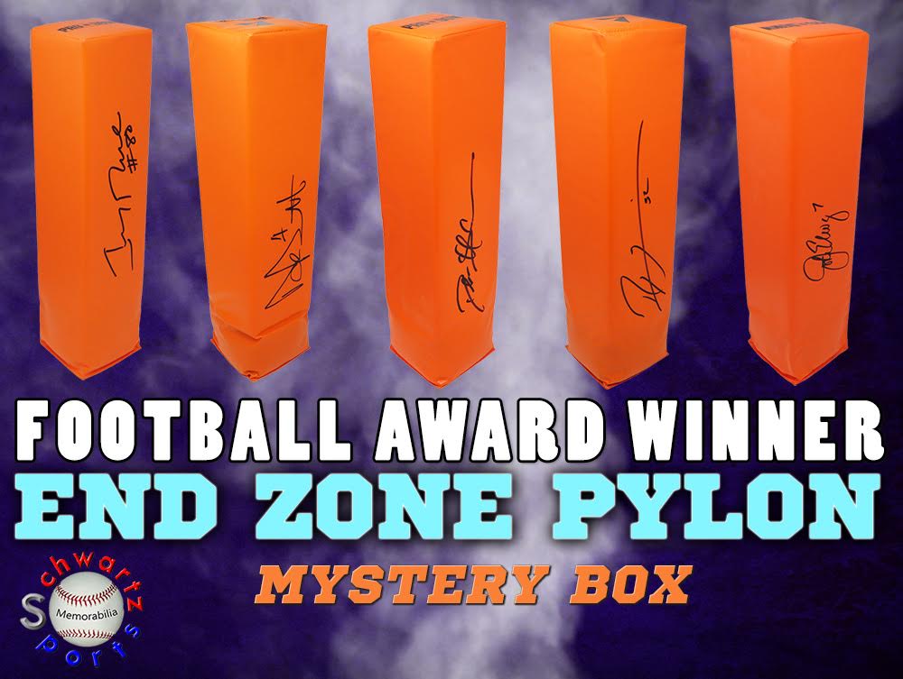 Schwartz Sports Football Award Winner Signed Endzone Pylon Mystery Box ...
