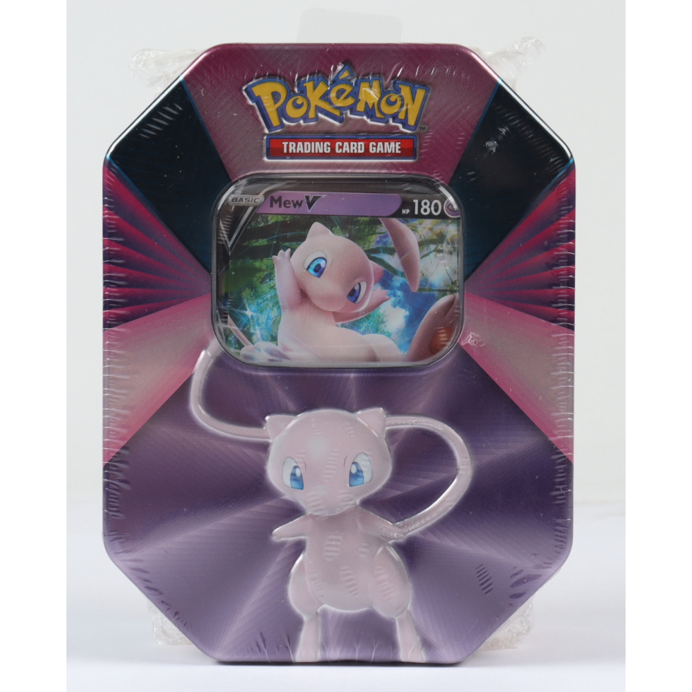 Pokemon TCG Tin - Mew V with (4) Booster Packs | Pristine Auction