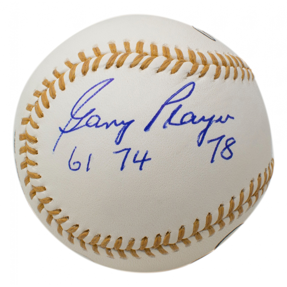 Gary Player Signed Golden Glove Baseball Inscribed "61, 74, 78" (JSA ...