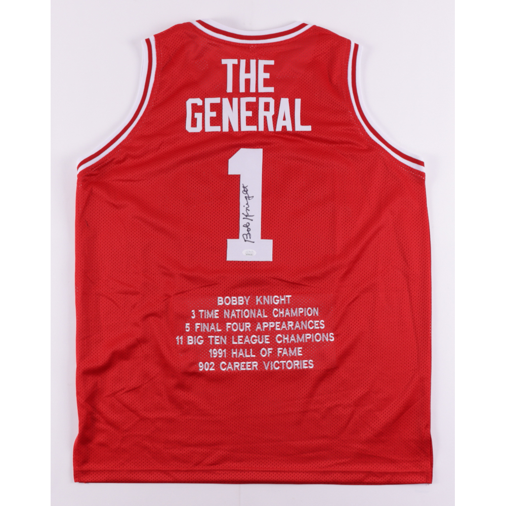Bobby Knight Signed Career Highlight Stat Jersey (JSA COA) | Pristine ...