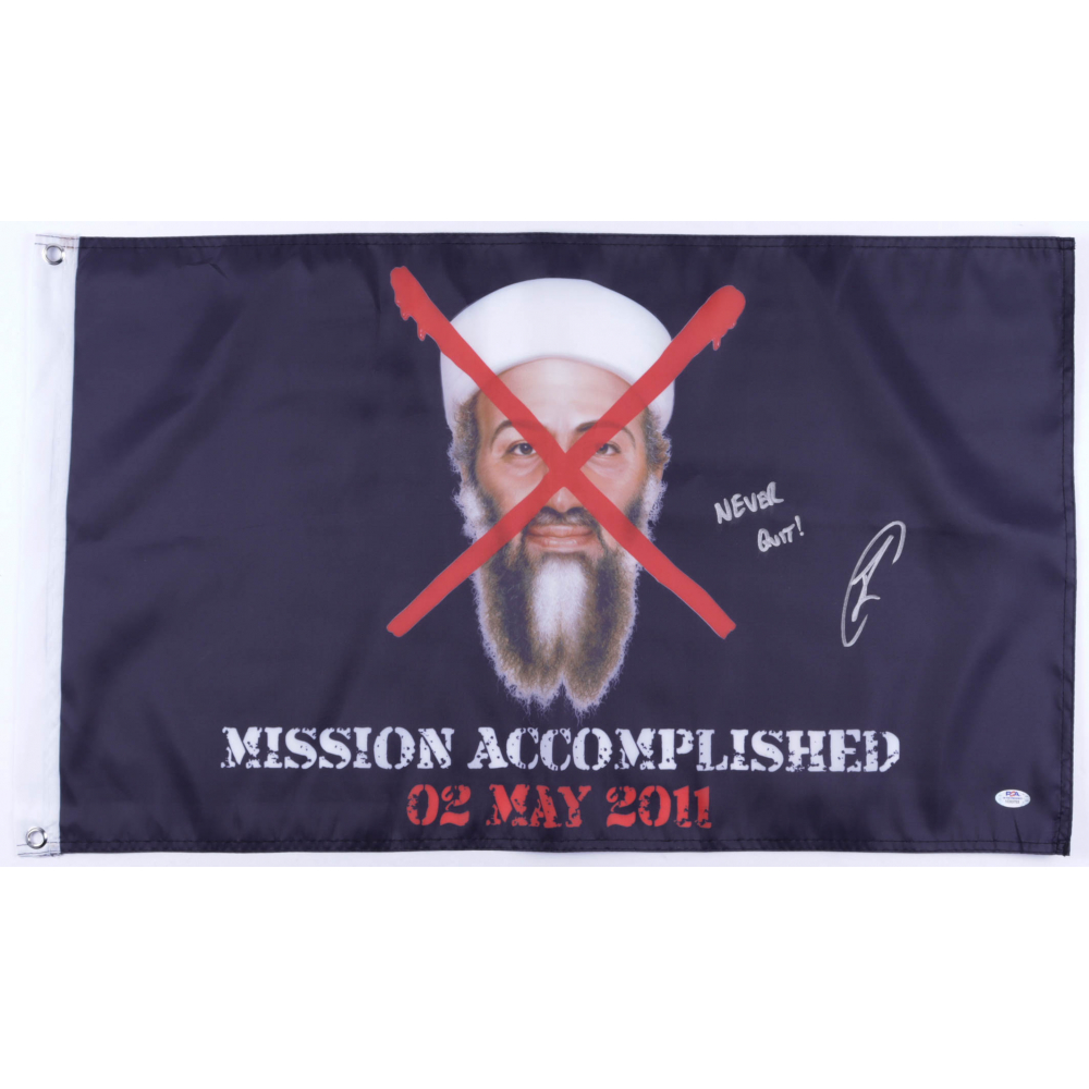 Robert O'Neill Signed "Mission Accomplished" SEAL Team Six Flag ...