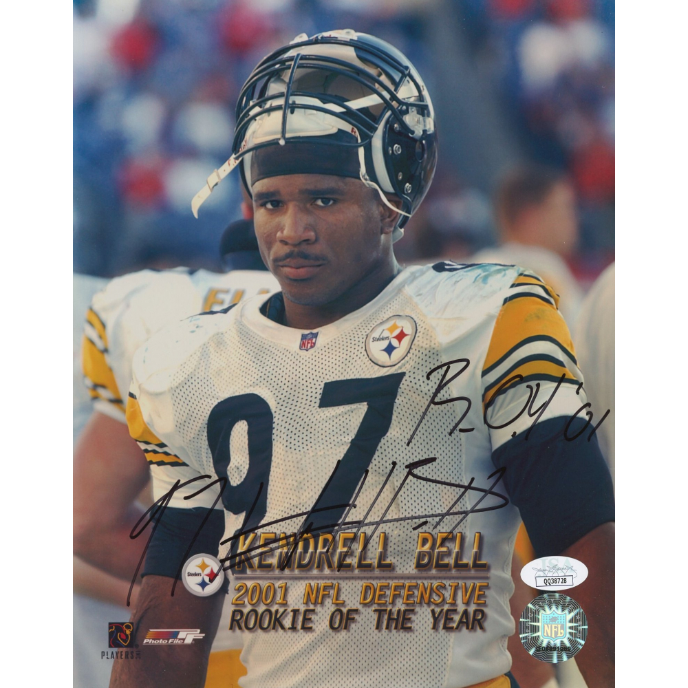 Kendrell Bell Signed Steelers 8x10 Photo Inscribed "R.O.Y. '01" (JSA ...