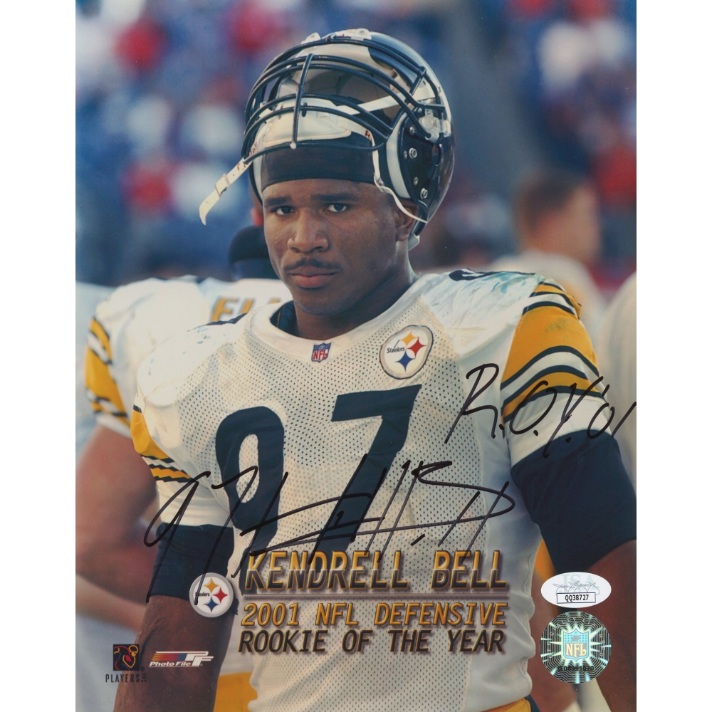 Kendrell Bell Signed Steelers 8x10 Photo Inscribed "R.O.Y. '01" (JSA ...