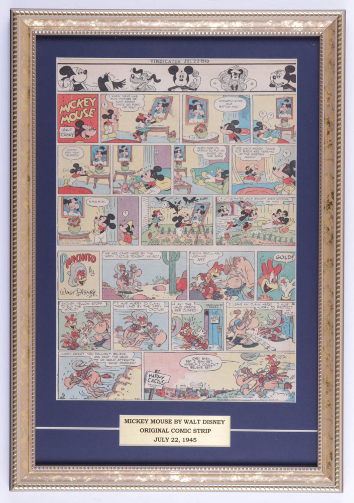 Vintage Disney's "Walt Disney's Mickey Mouse" 14x20 Custom Framed Comic ...