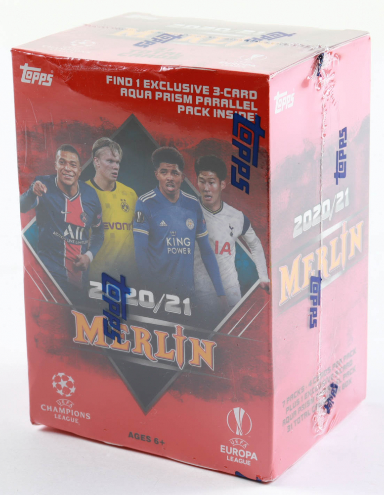 2020-21 Topps UEFA Champions League Merlin Blaster Box with (7) Packs ...