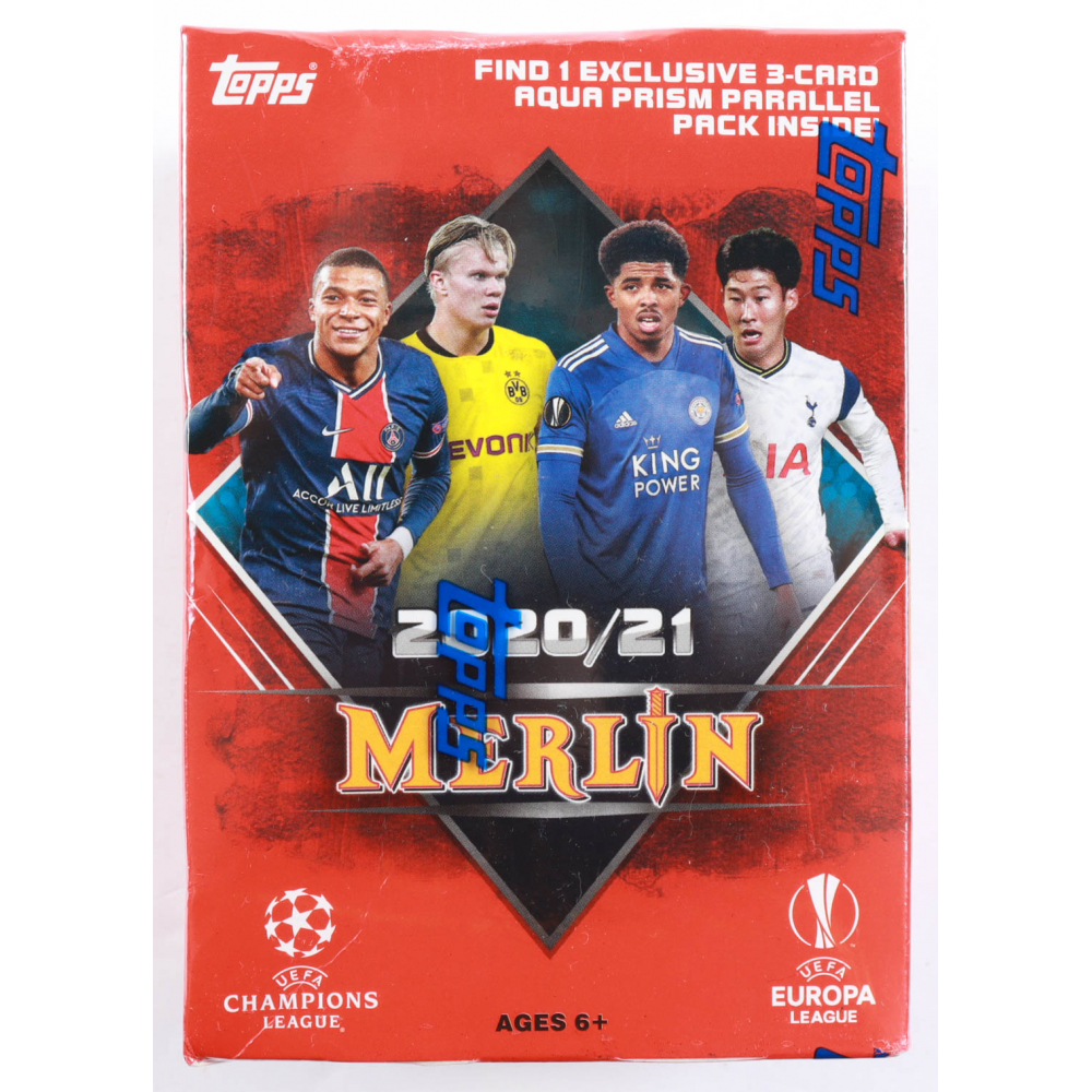 2020-21 Topps UEFA Champions League Merlin Blaster Box with (7) Packs ...