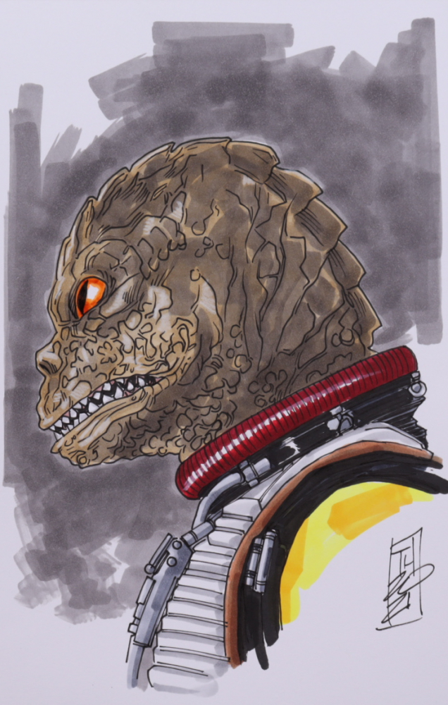 Tom Hodges - Bossk - "Star Wars" - Signed ORIGINAL 5.5" x 8.5" Drawing ...