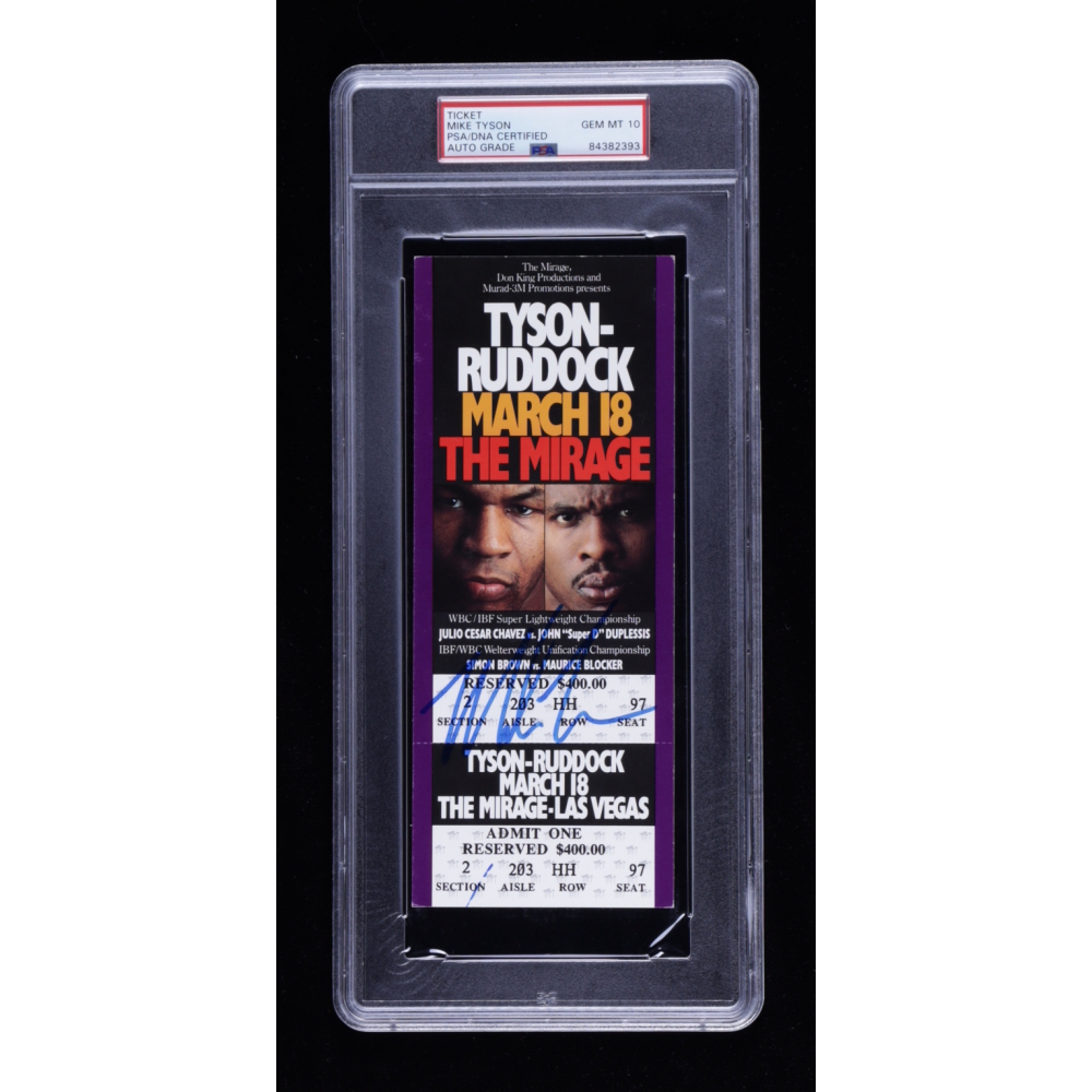 Mike Tyson Signed The Mirage Fight Ticket (PSA Encapsulated) | Pristine ...