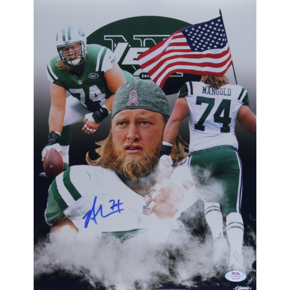 Nick Mangold Signed Jets 11x14 Photo (PSA COA) | Pristine Auction