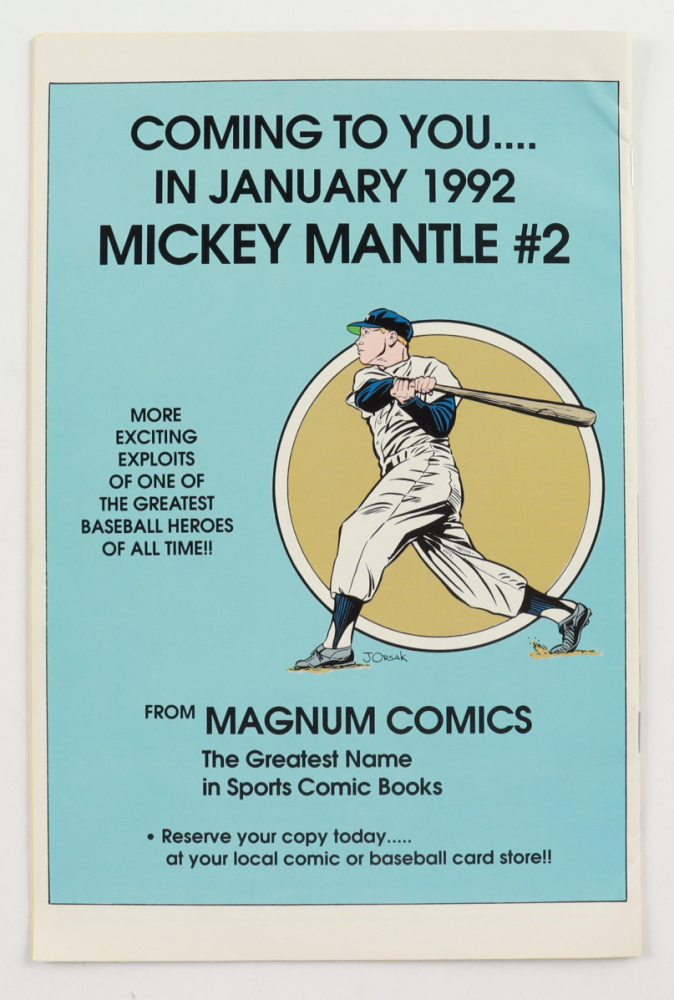 1991 "Mickey Mantle" Vol. 1 Issue #1 Magnum Comic Book | Pristine Auction