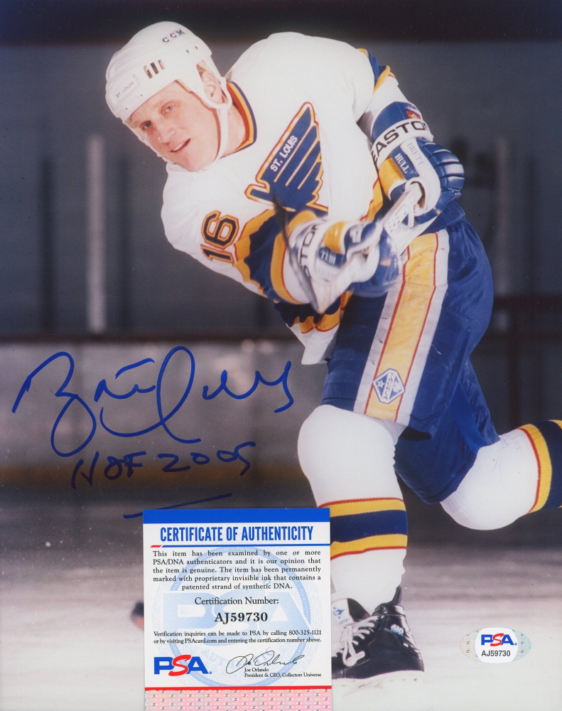 Brett Hull Signed Blues 8x10 Photo Inscribed "HOF 2005" (PSA COA ...
