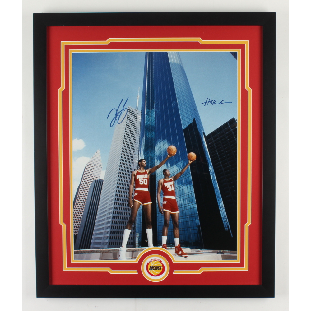 Hakeem Olajuwon & Ralph Sampson Signed Rockets 22x26 Custom Framed ...