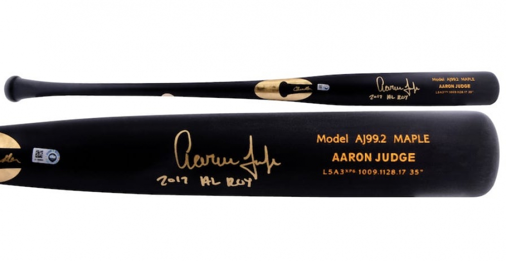 Aaron Judge Signed Chandler Player Model Baseball Bat Inscribed "2017 ...