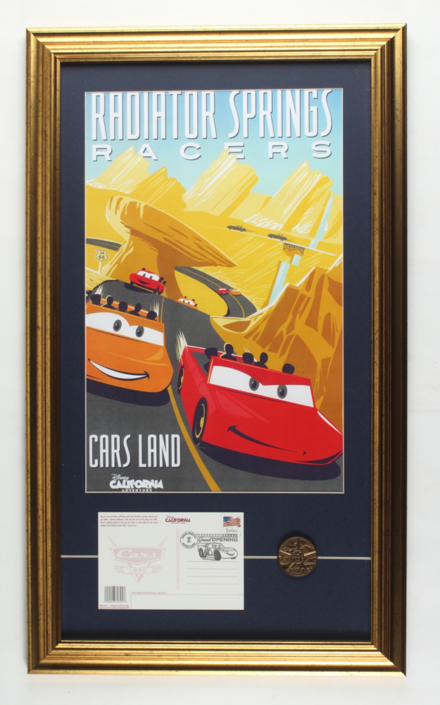 Disneyland Cars Land "Radiator Springs Racers" 15.5x26.5 Custom Framed ...