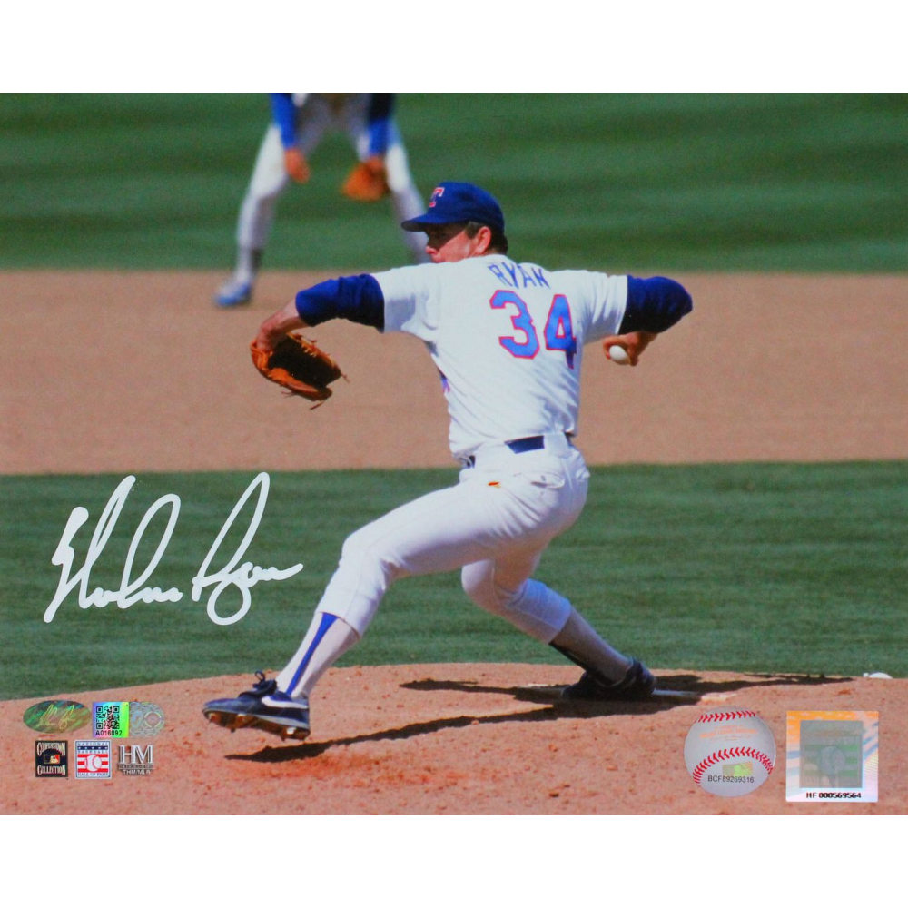 Nolan Ryan Signed Rangers 8x10 Photo (AIV & Ryan) | Pristine Auction