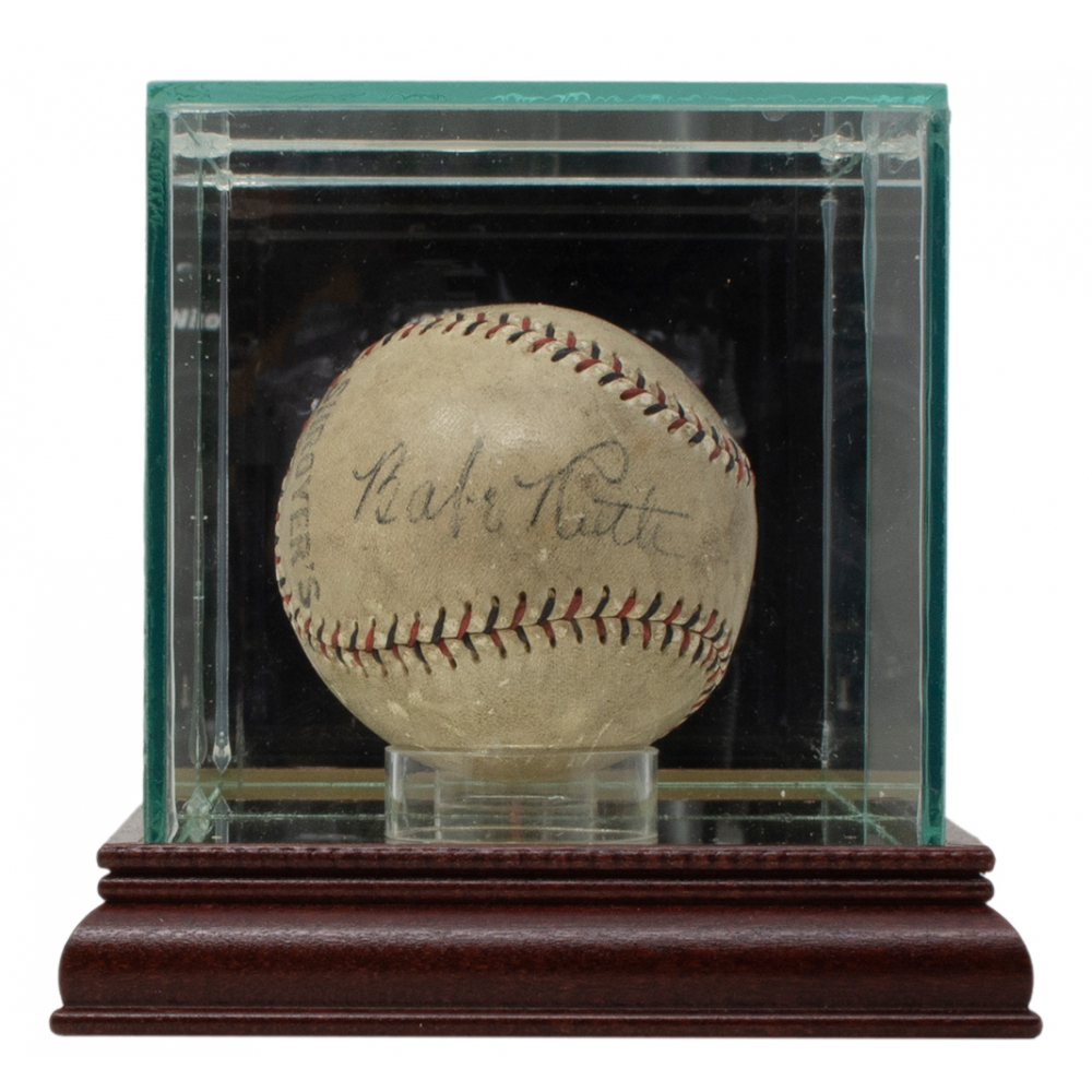 Babe Ruth Signed Official Junior League Baseball with Display Case (JSA ...