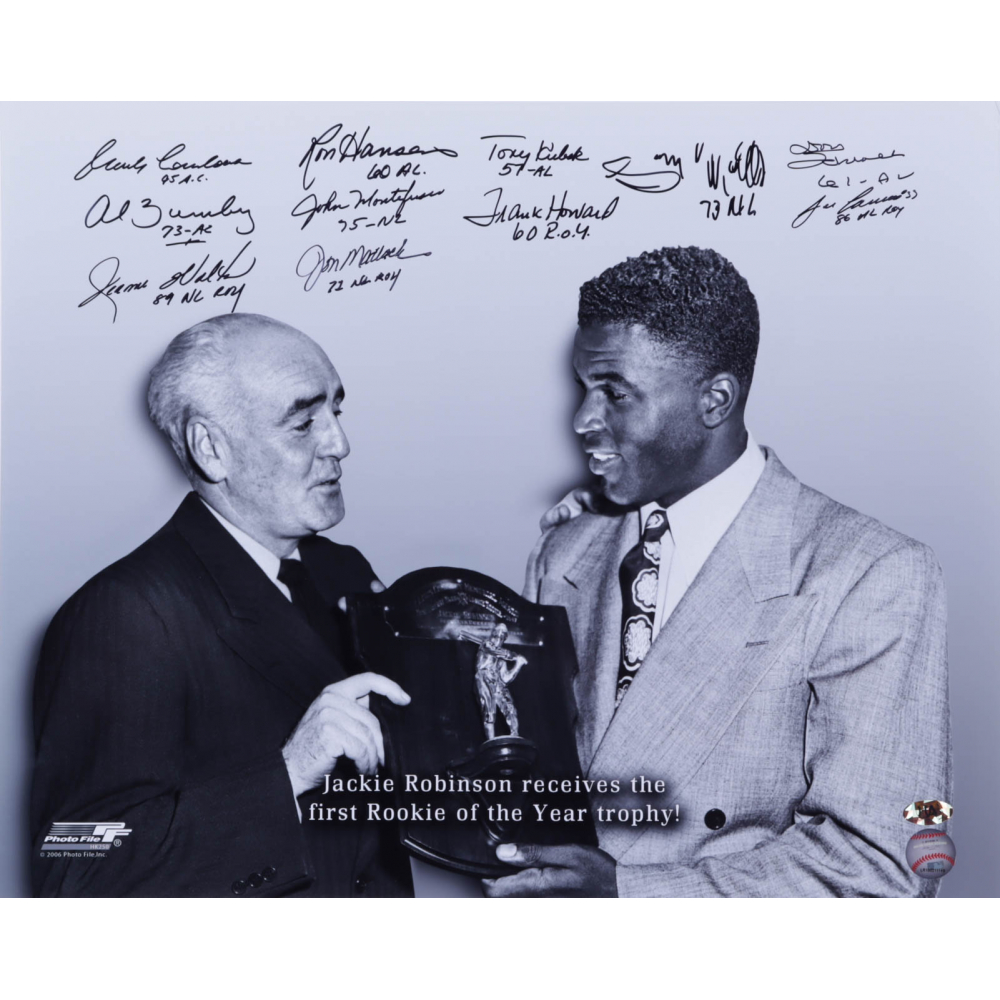 "Jackie Robinson" 16x20 Rookie of the Year Photo Signed by (11) with ...