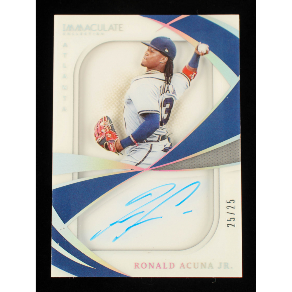 Ronald Acuna Jr. 2021 Immaculate Collection Shadowbox Signatures Holo ...