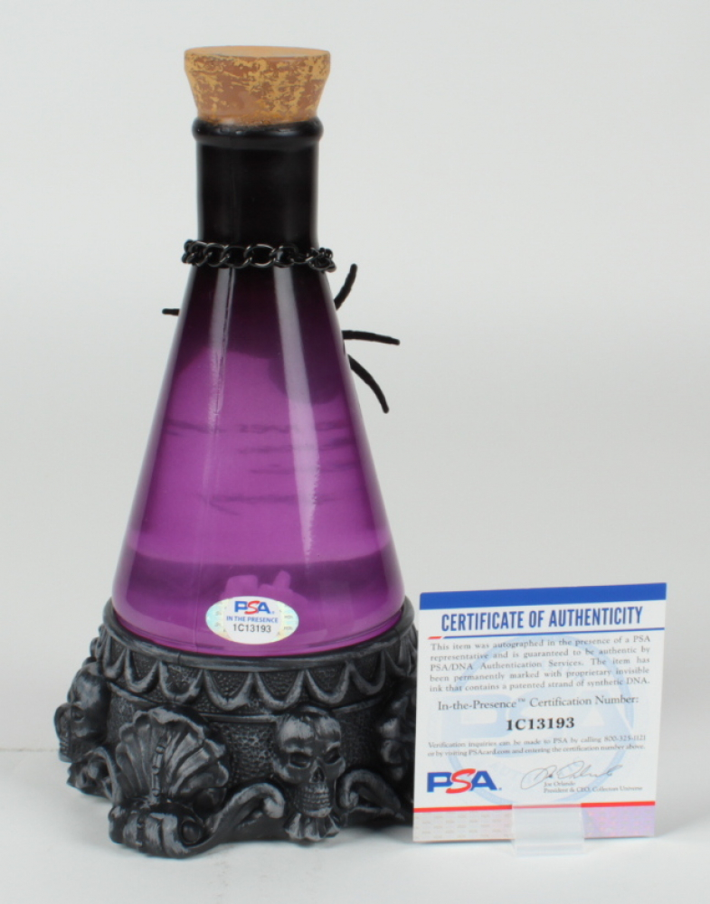 Lisa Loring Signed Spooky Potion Bottle Inscribed "Wednesday Addams ...