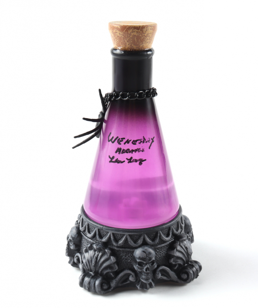 Lisa Loring Signed Spooky Potion Bottle Inscribed "Wednesday Addams ...