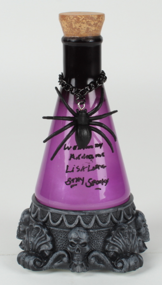 Lisa Loring Signed Spooky Potion Bottle Inscribed "Wednesday Addams ...