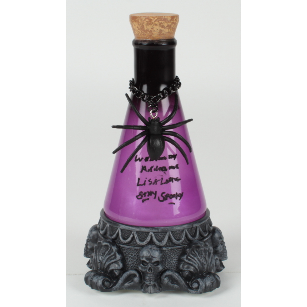Lisa Loring Signed Spooky Potion Bottle Inscribed "Wednesday Addams ...