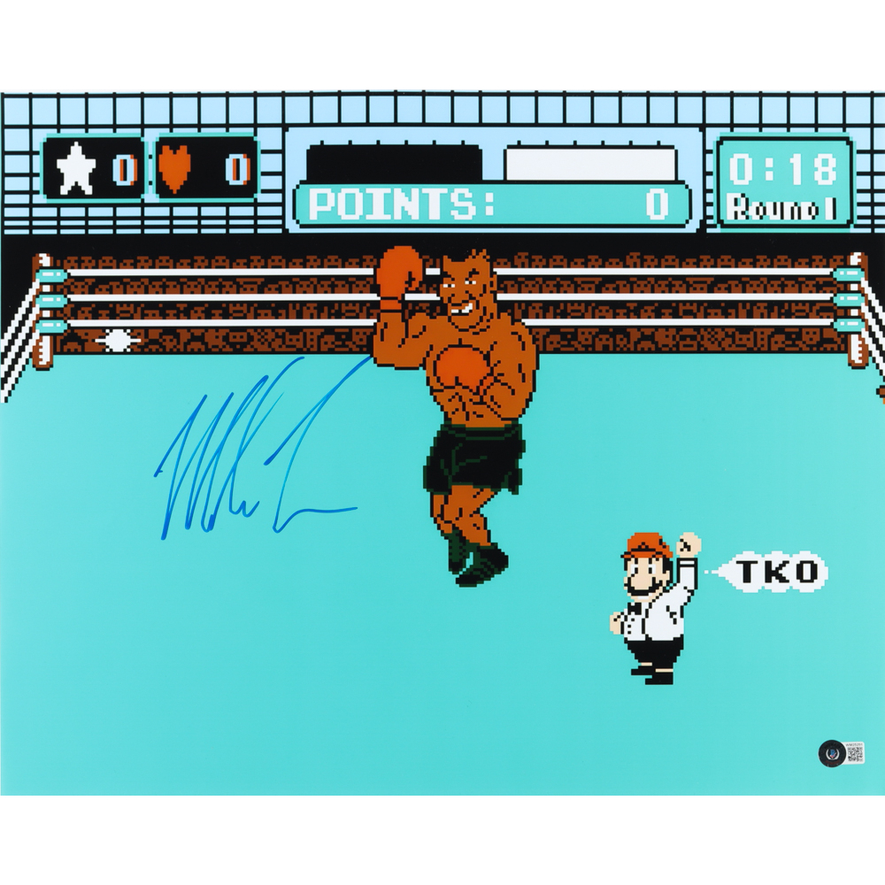 Mike Tyson Signed Punch Out Photo 16x20 Photo Beckett Pristine Mike Tyson Signed Punch Out Photo 16x20 Photo Beckett Pristine