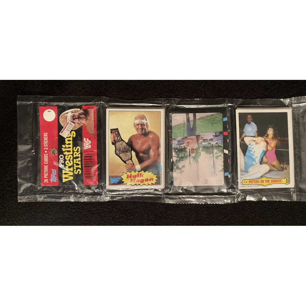 1985 Topps WWF Rack Pack with (26) Cards with #1 Hulk Hogan RC Showing ...