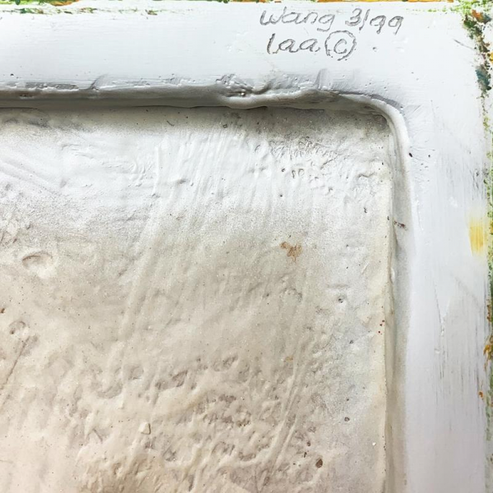 Wang Signed "Sam" Limited Edition 13x10 Hand-Painted Dimensional Bas ...