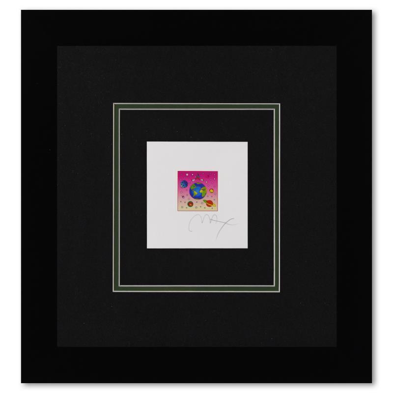 Peter Max Signed "Cosmic Runner with Planets" Limited Edition 16x17 ...