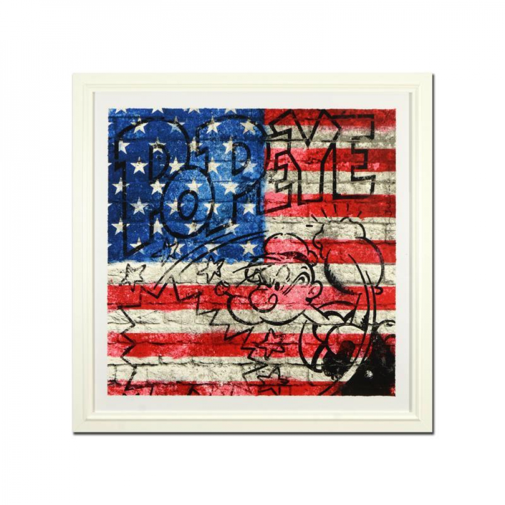 Mr. Brainwash Signed "Popeye (Flag)" Limited Edition 44x44 Custom ...