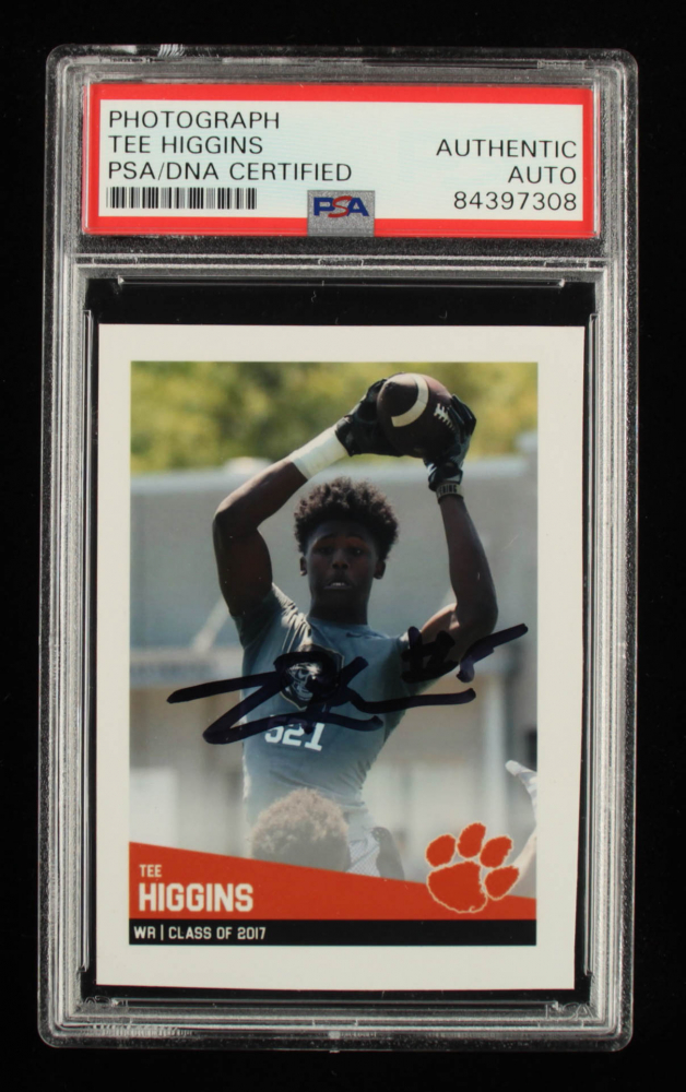 Tee Higgins Signed Clemson Tigers Trading Card (PSA Encapsulated ...