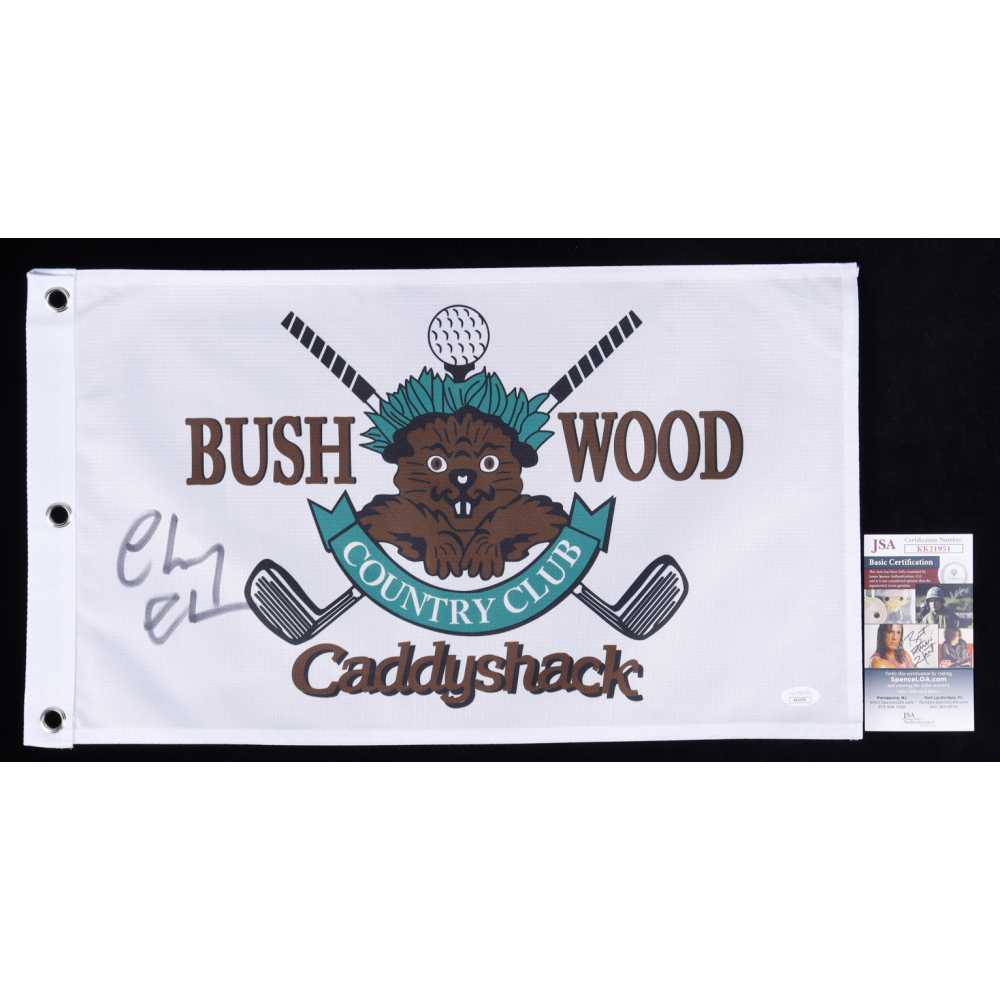 Chevy Chase Signed "Caddyshack" Bushwood Country Club Pin Flag (JSA COA ...