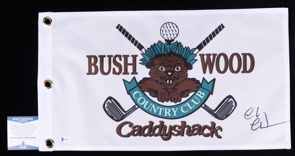 Chevy Chase Signed "Caddyshack" Bushwood Country Club Pin Flag (Beckett ...