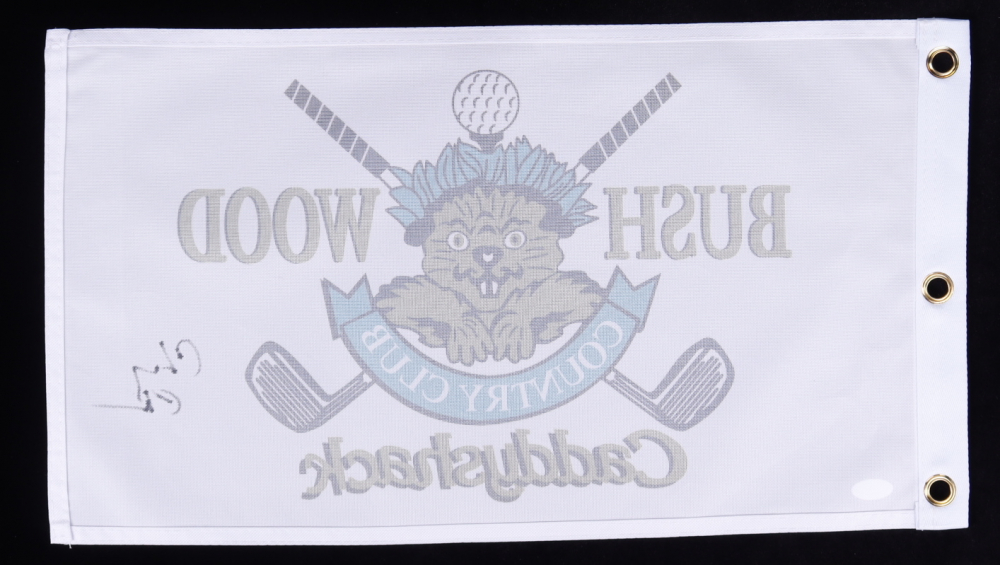 Chevy Chase Signed "Caddyshack" Bushwood Country Club Pin Flag (Beckett ...