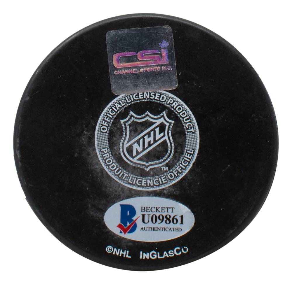 Bob Probert Signed Red Wings Logo Puck Inscribed "Game 11/6/85 ...